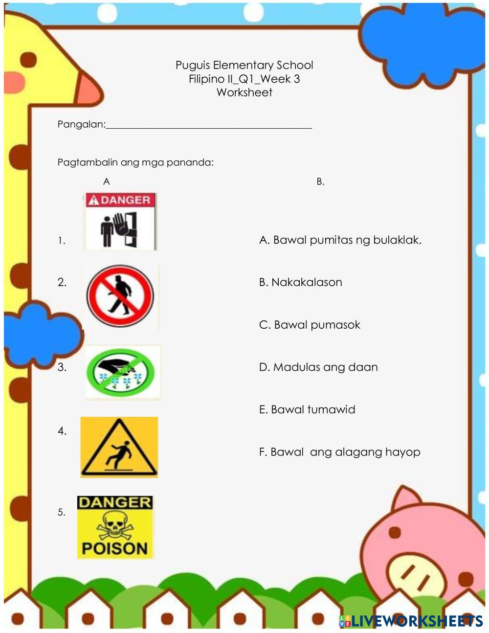 Filipino II | Free Interactive Worksheets | 7746452