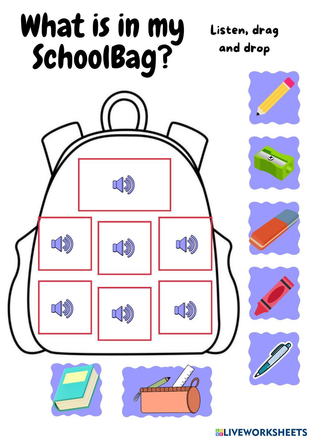 What is in my bag | Live Worksheets