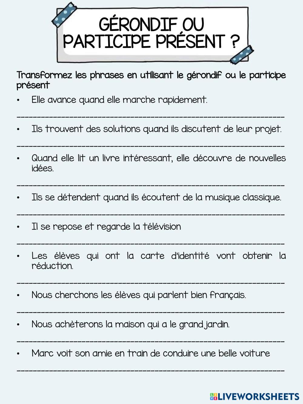 what is participe present