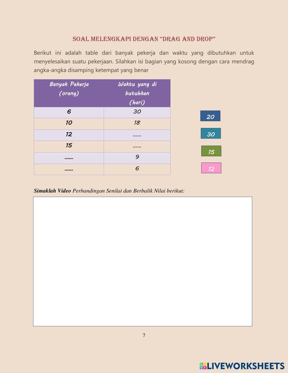 LKPD MATEMATIKA | Live Worksheets