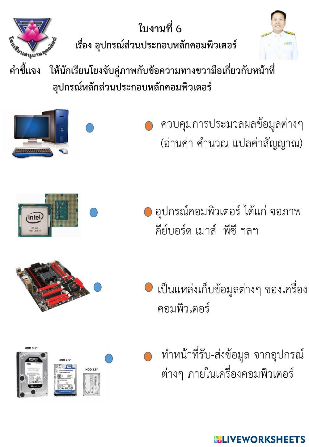 work6 อุปกรณ์ส่… | Free Interactive Worksheets | 7750913