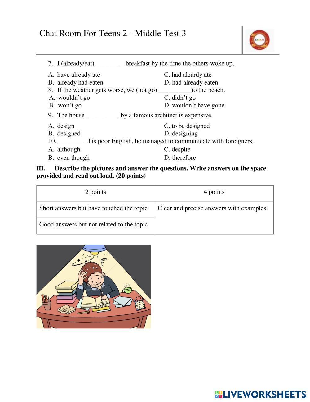 Chat room for t… | Free Interactive Worksheets | 7751336