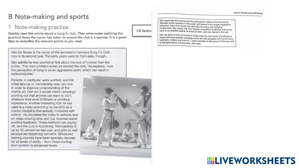 G10 Unit 2B Reading | Live Worksheets