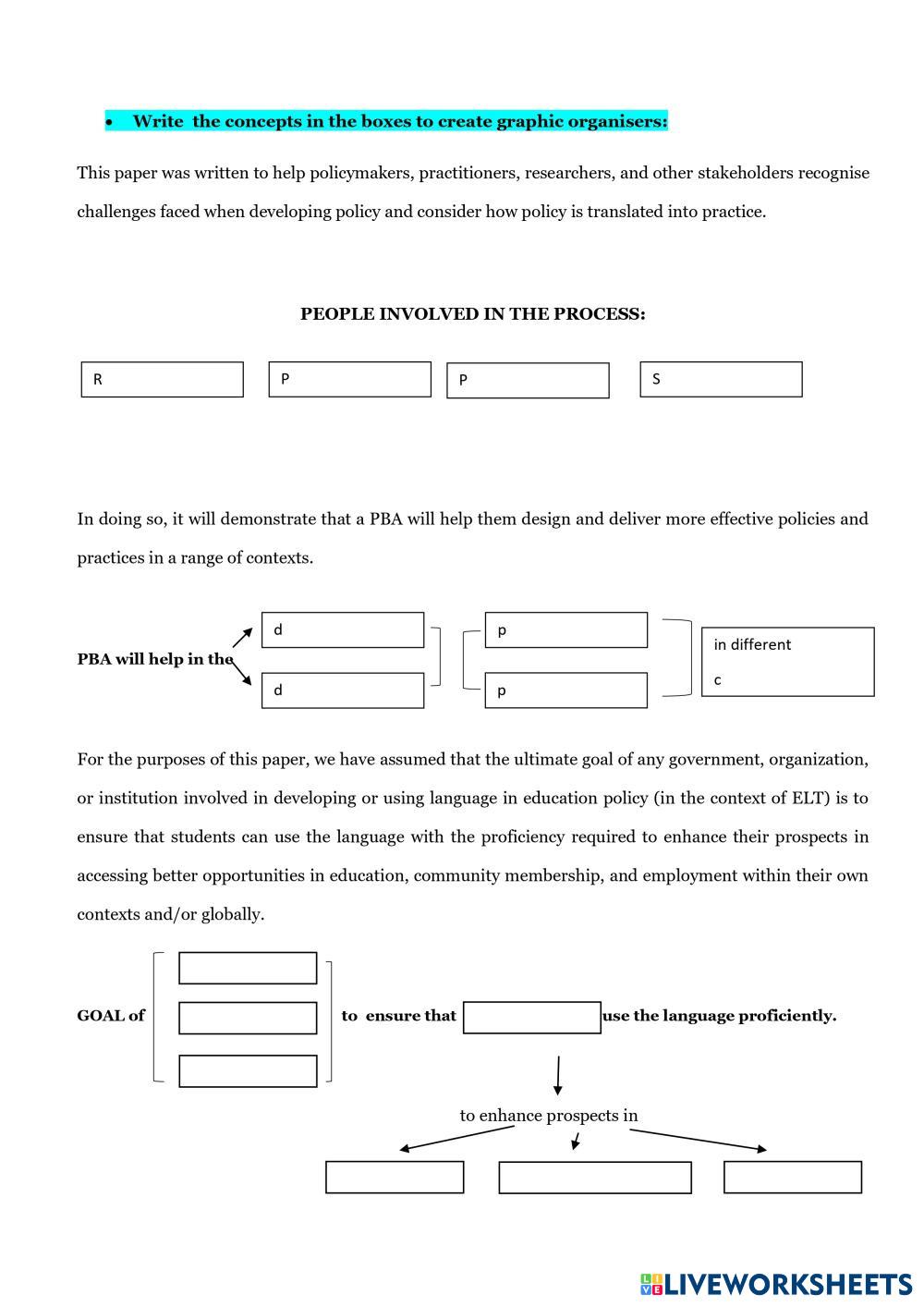 TESOL Whitepaper - Worksheet 1 | Live Worksheets