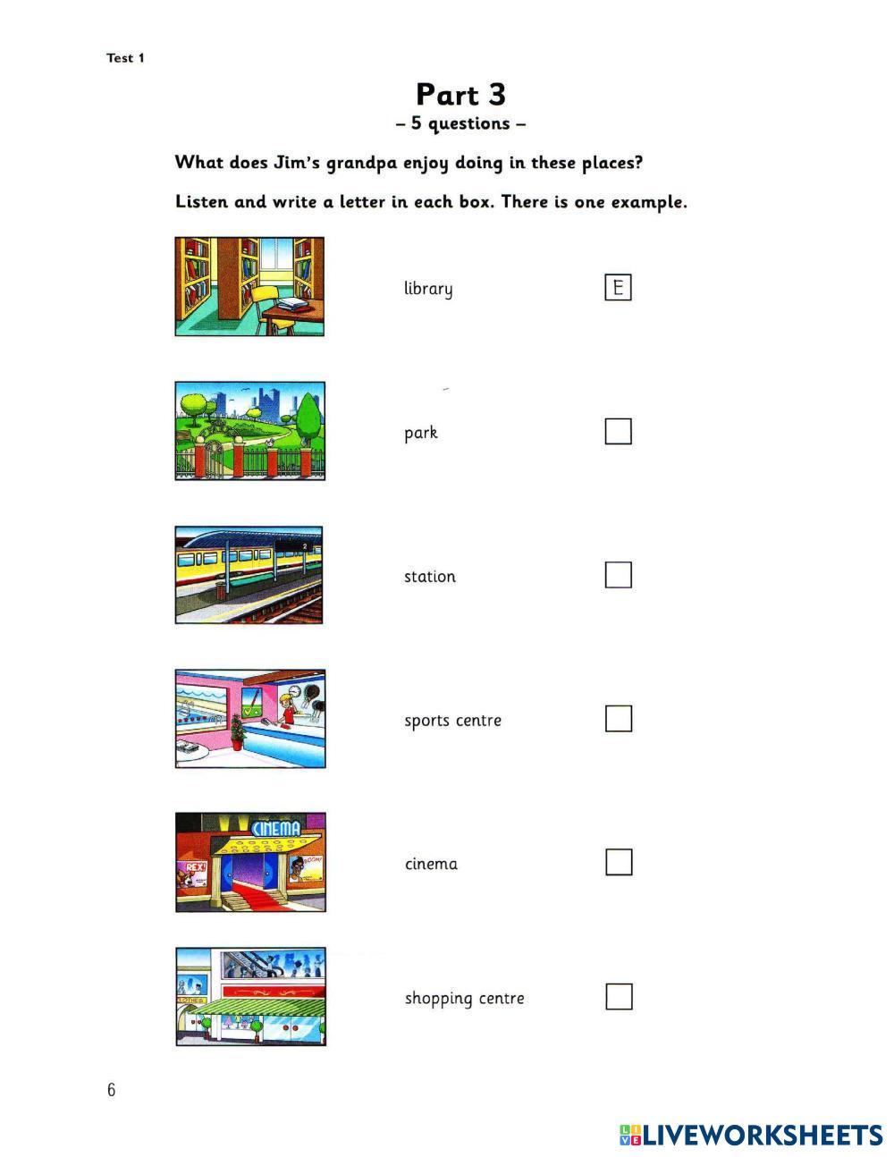 Movers Practice… | Free Interactive Worksheets | 7753419