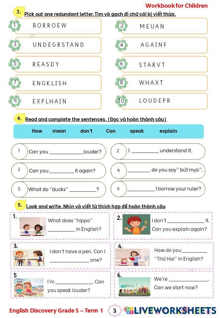 grade 5-Term 1 | Live Worksheets
