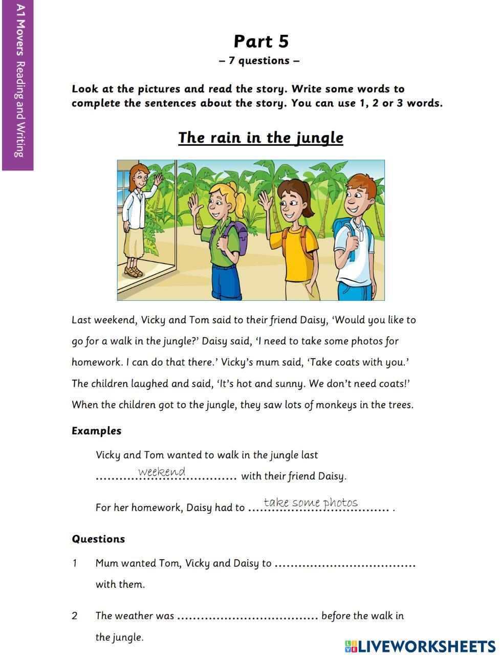 MOVERS - LESSON… | Free Interactive Worksheets | 7755638