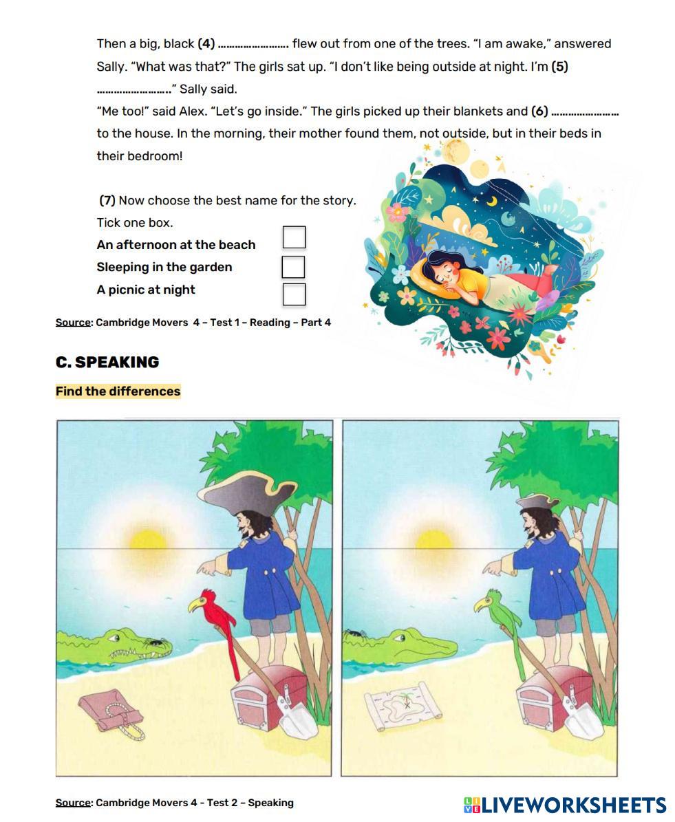 MOVERS - LESSON 16 (HWK) (1) | Live Worksheets