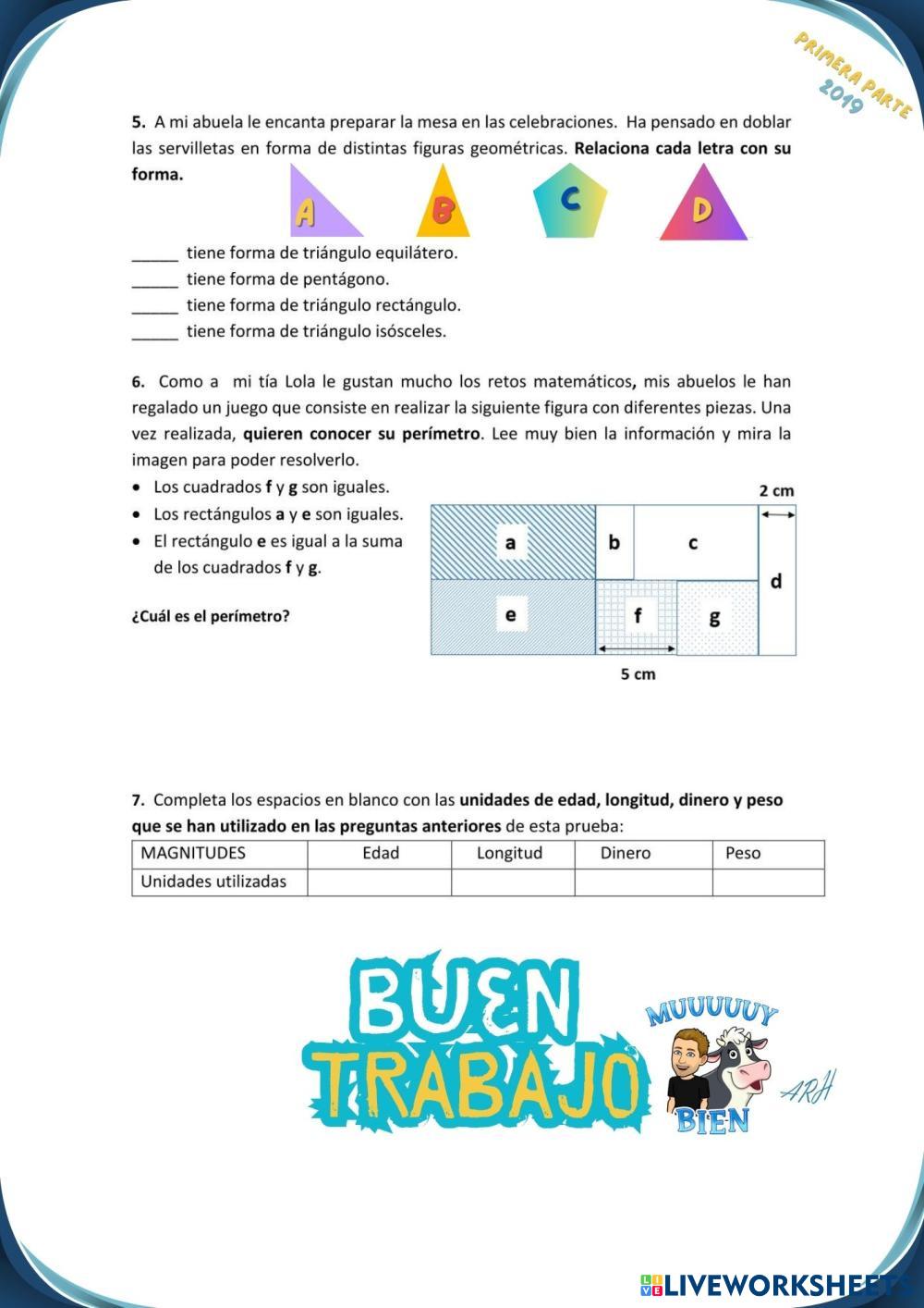 Prueba 2019. | Free Interactive Worksheets | 7756851