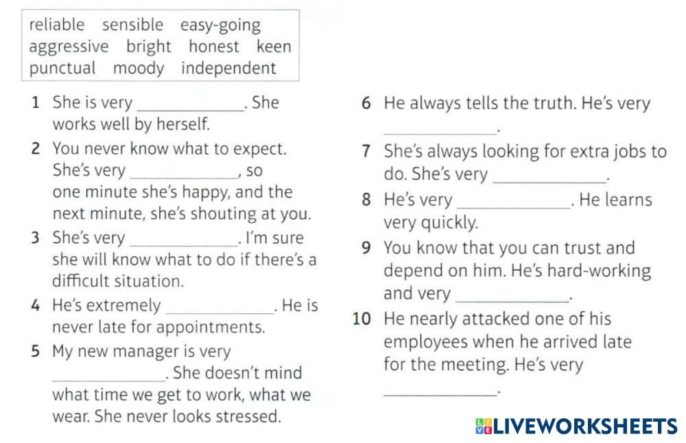 7758434 | SO B1 U4 jobs | Irina | LiveWorksheets