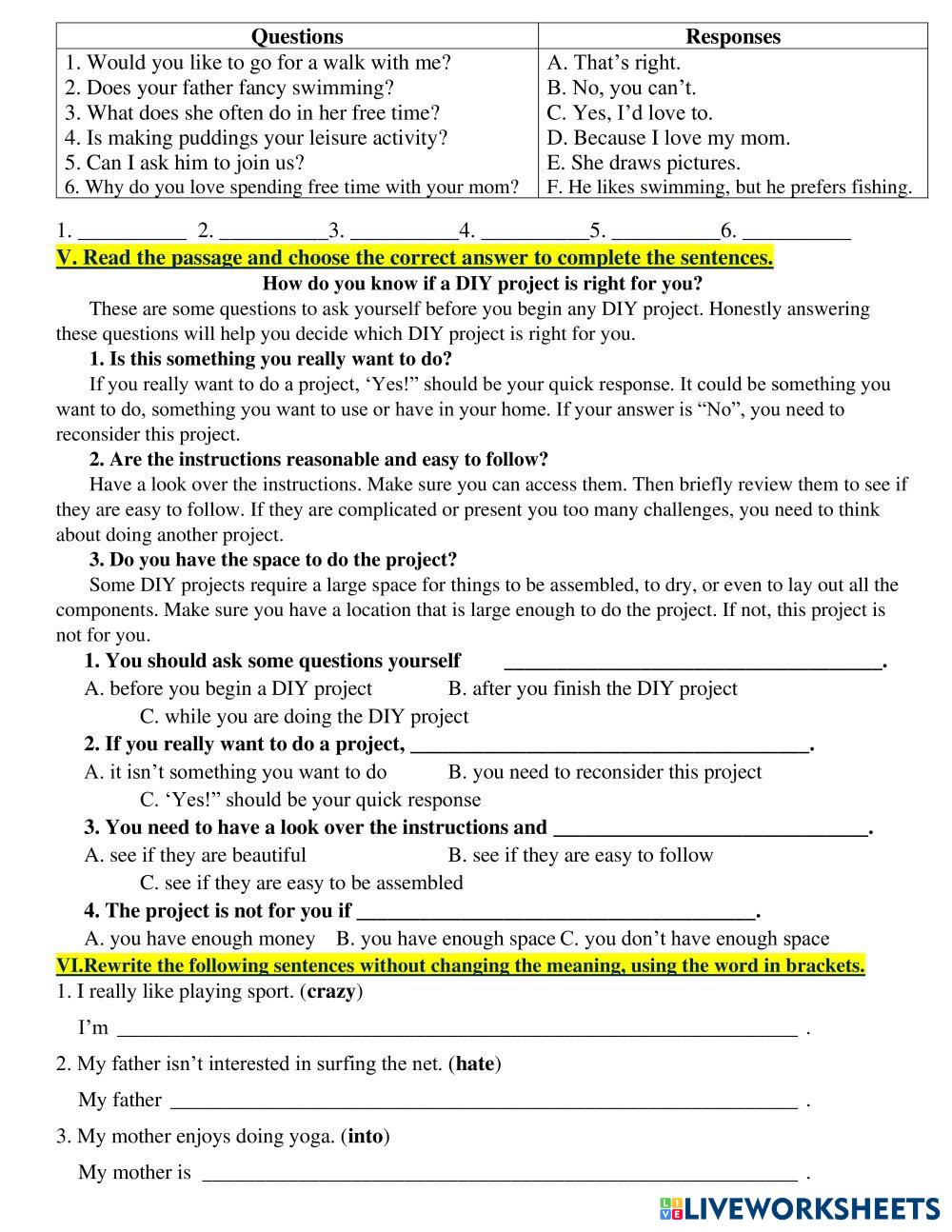G8-UNIT1.TEST3 | Live Worksheets