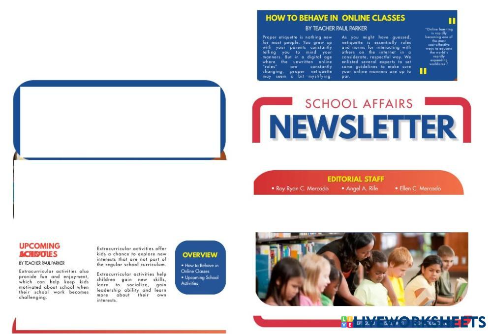 Newsletter 1 | Free Interactive Worksheets | 7759975