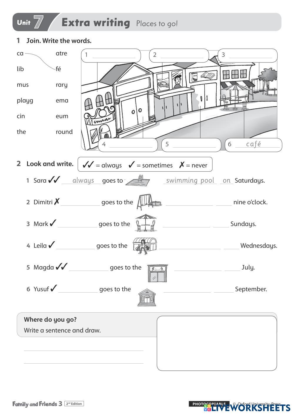 FF3-U7-extra writing | Live Worksheets