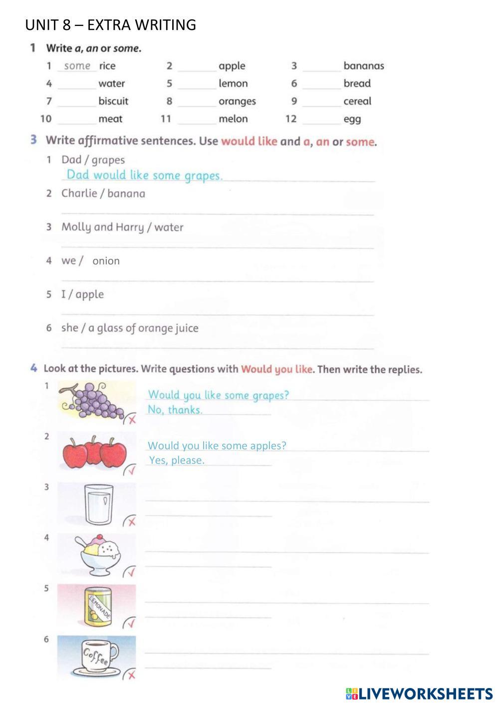 FF3-U8 extra writing | Live Worksheets