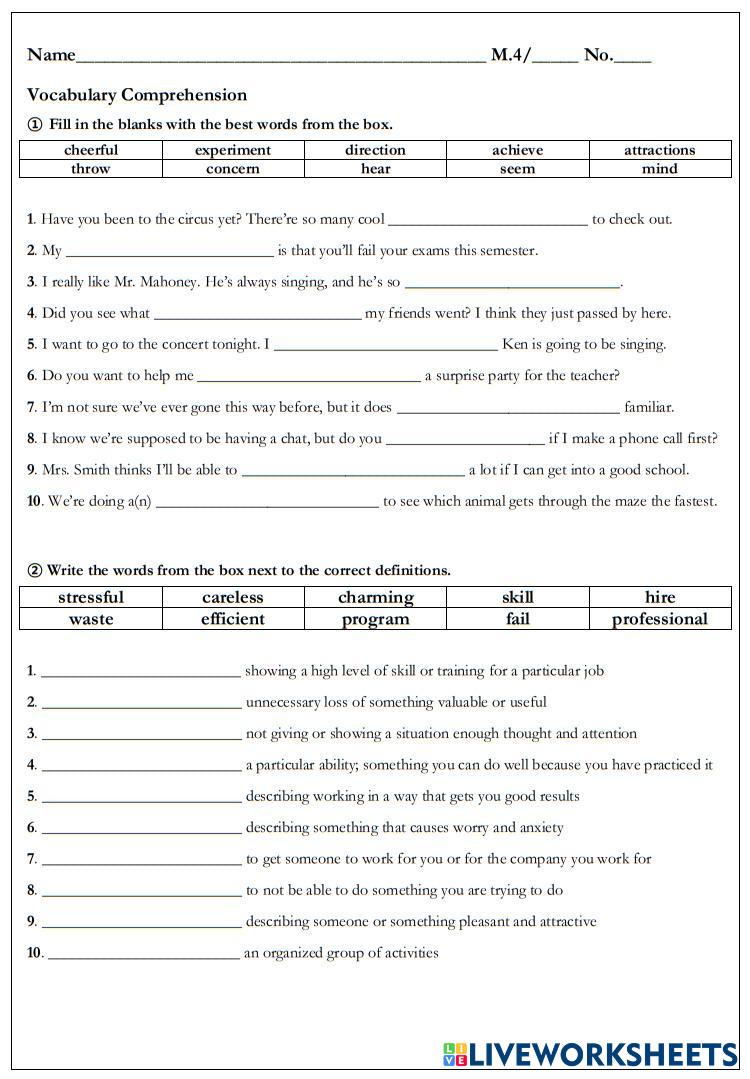 English | Live Worksheets