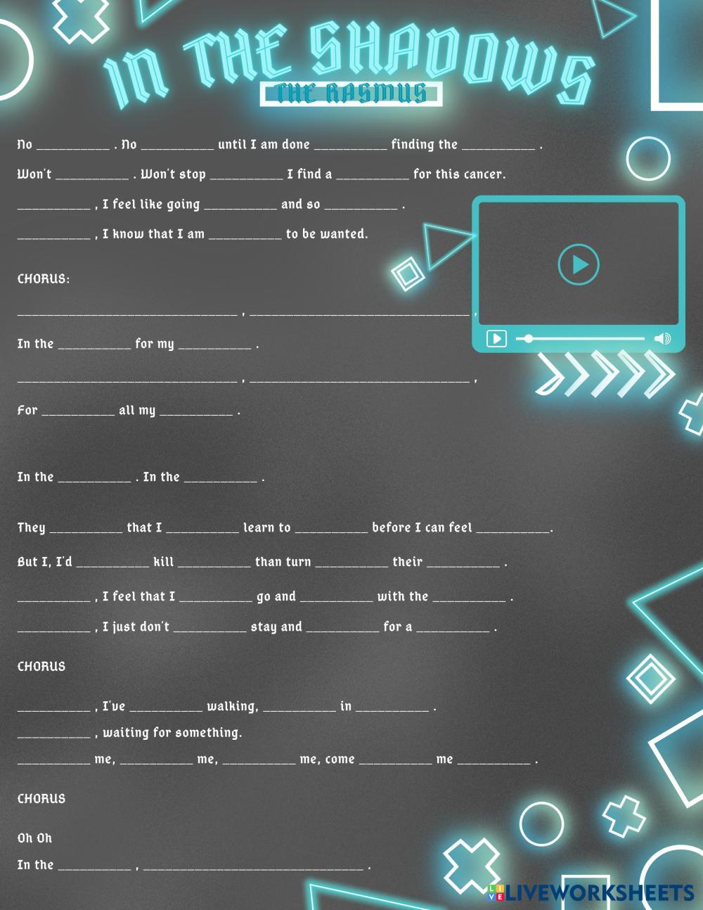 In The Shadows | knd_uni | Live Worksheets