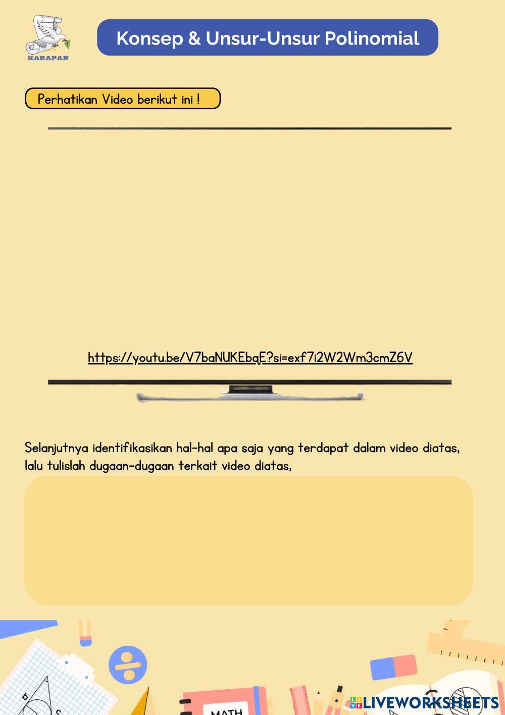 Konsep Polinomial | Live Worksheets