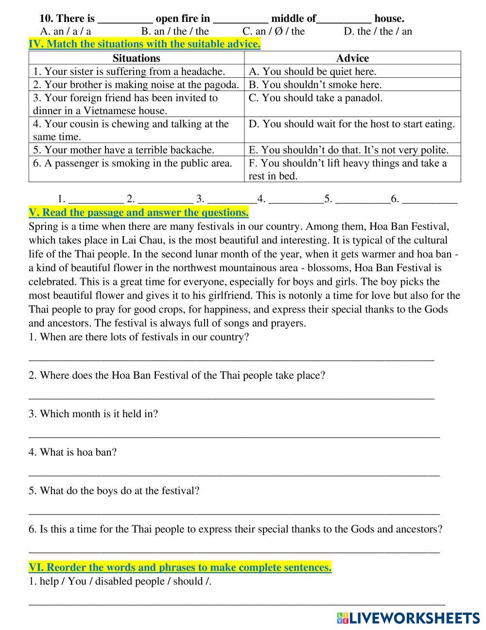 G8-UNIT5.TEST1 | Live Worksheets