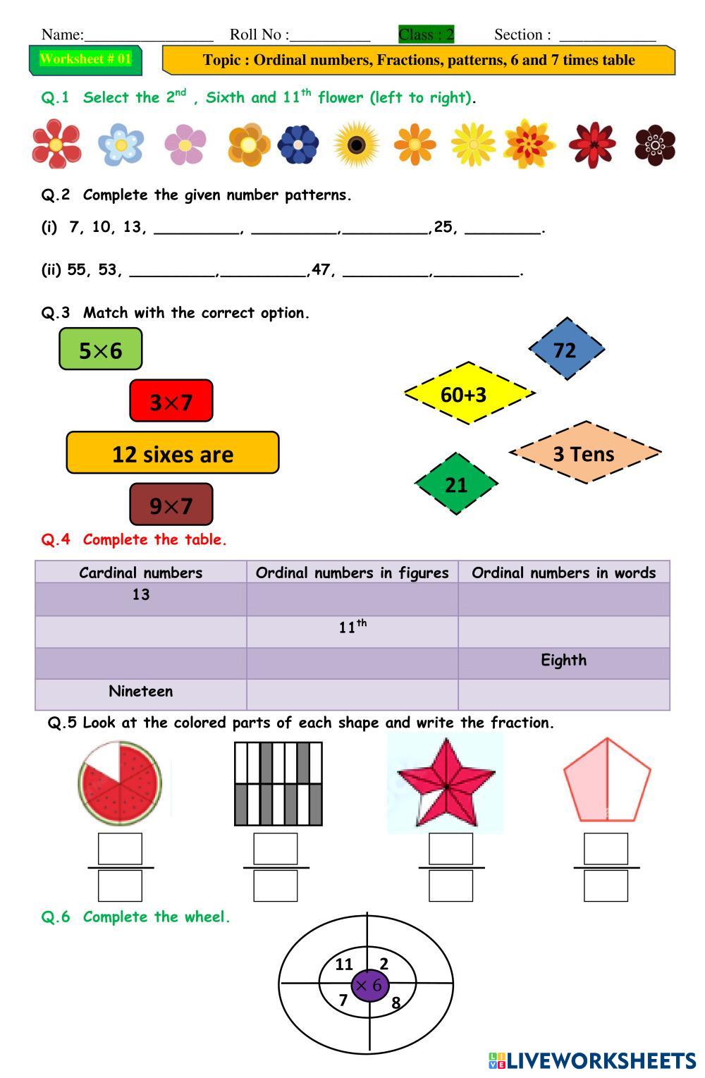 worksheet#01 1025 | Iram Mehmood | Live Worksheets