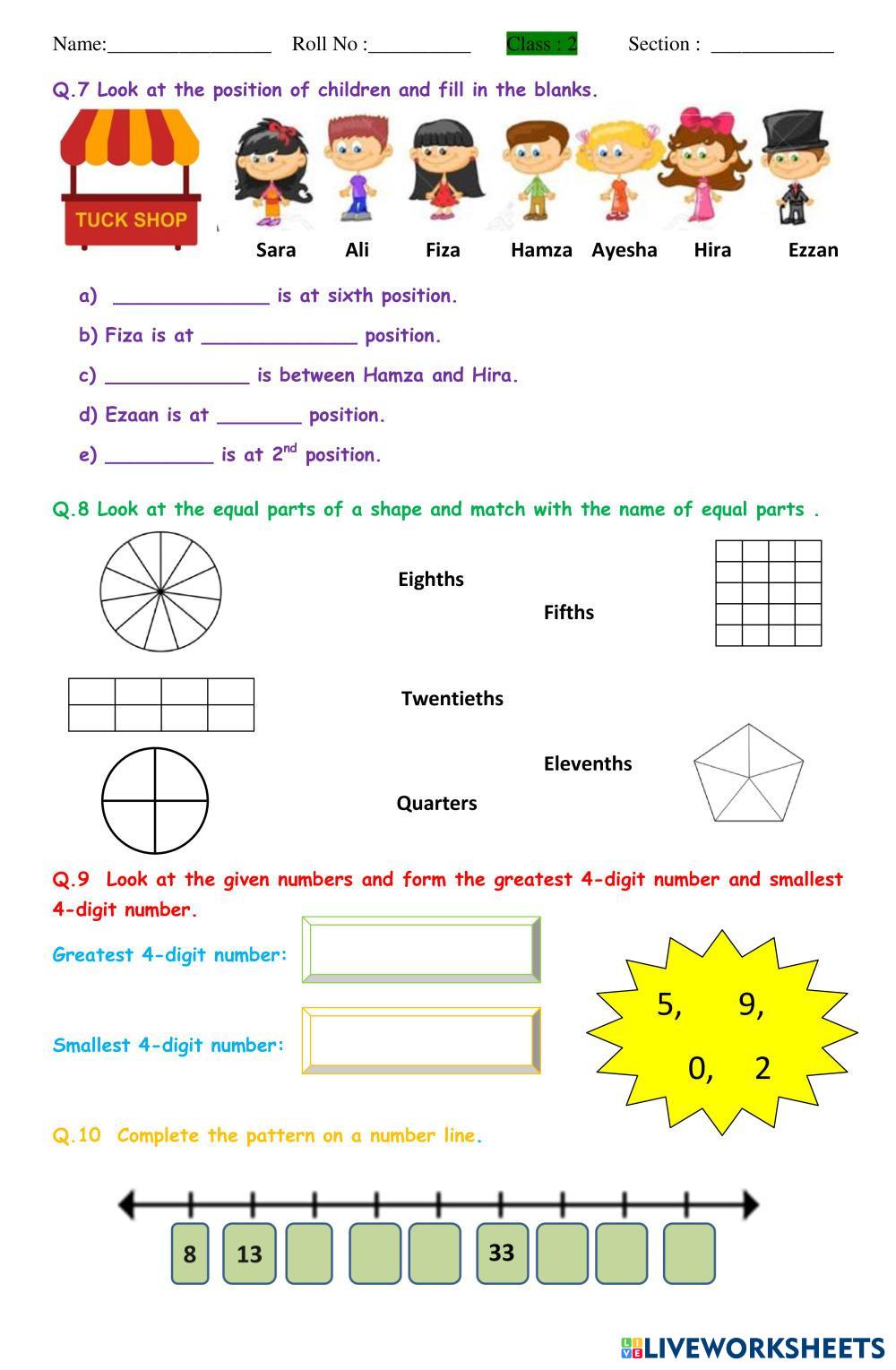 worksheet#01 1025 | Iram Mehmood | Live Worksheets