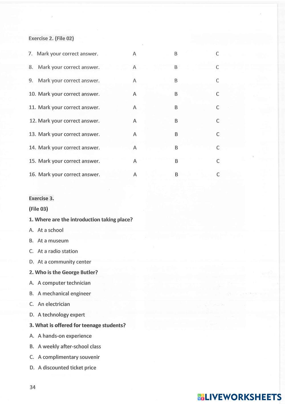 TOEIC B- HOMEWO… | Free Interactive Worksheets | 7766928