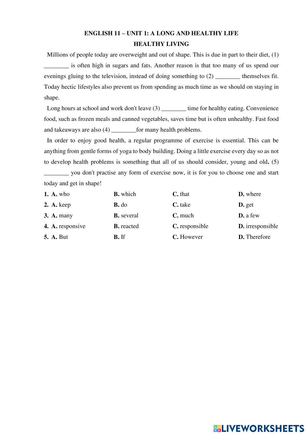 English 11- unit 1 - close reading | Live Worksheets