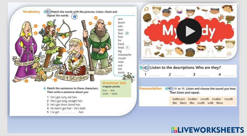 Unit 4 He's got a beard (Comprehension-Vocabulary-Pronunciation) | Live ...