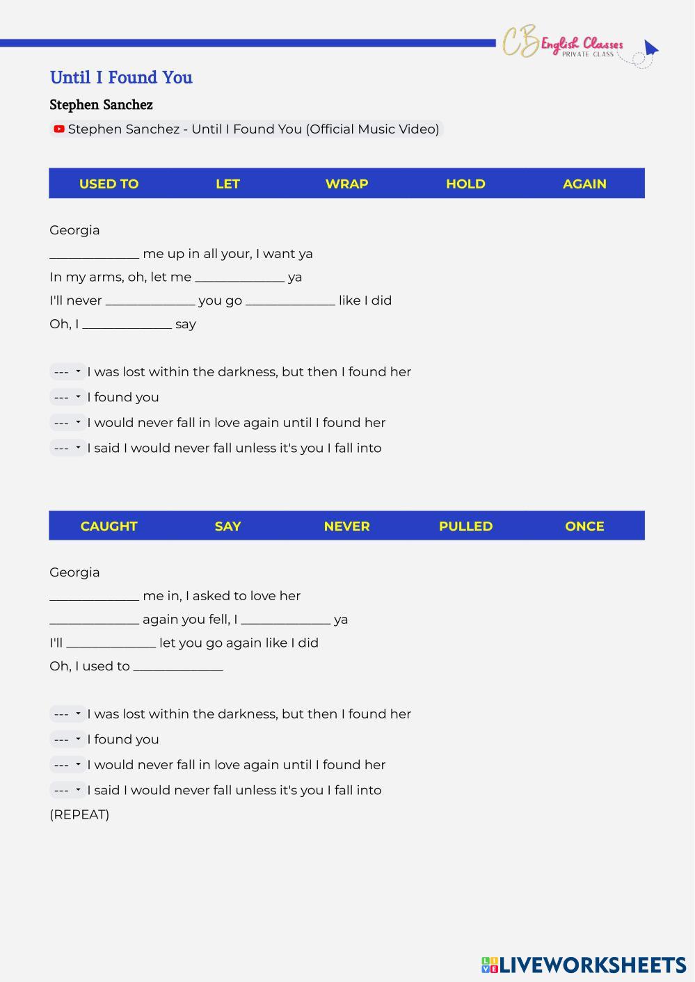 Until I Found Y… | Free Interactive Worksheets | 7767375