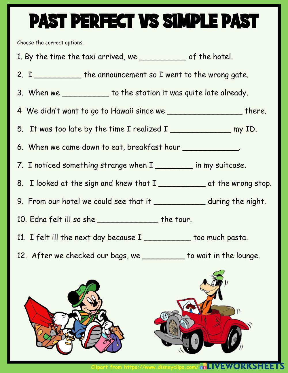 7768220 | Past Perfect vs Simple Past - Travel Themed