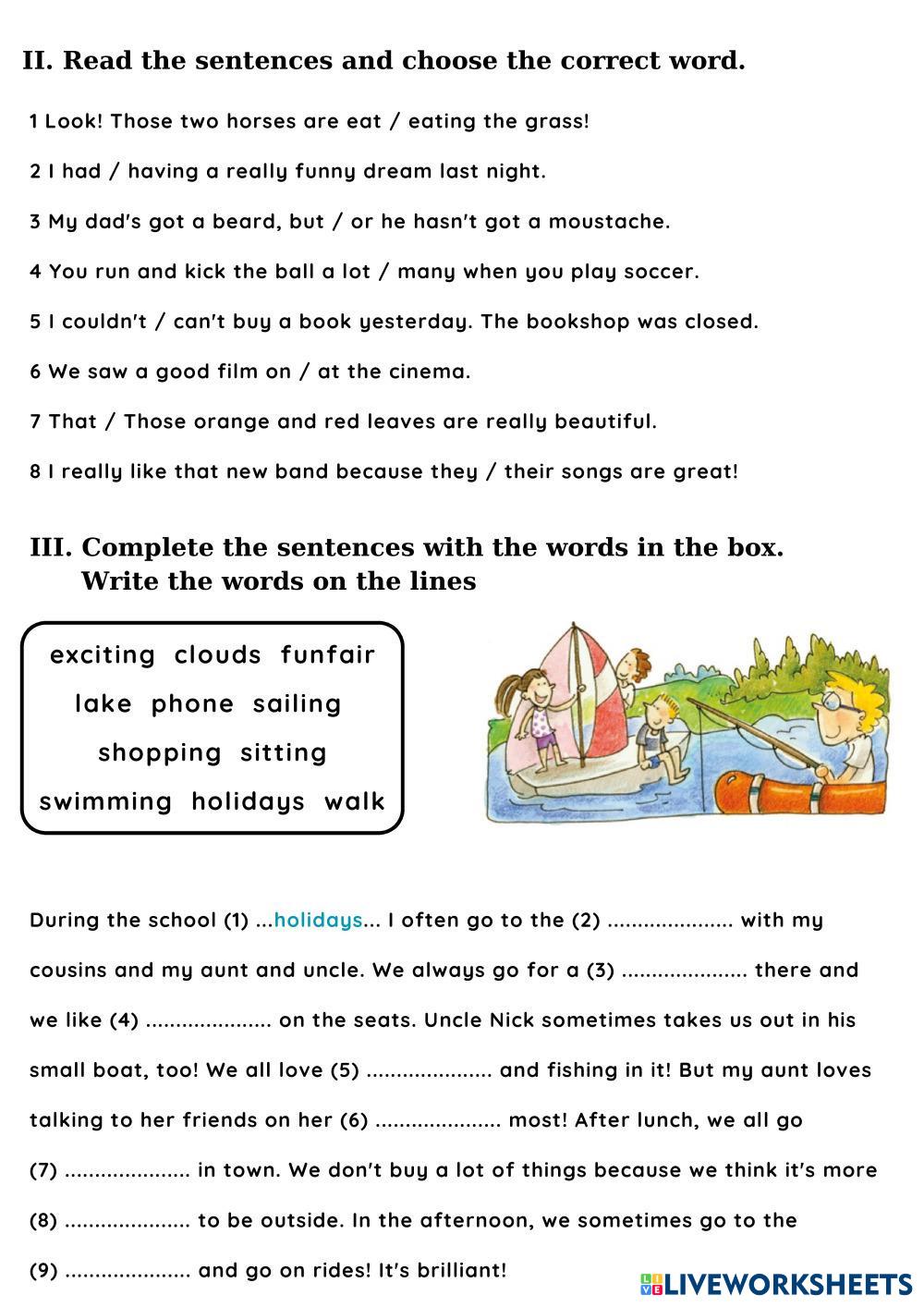 FUN FOR MOVERS … | Free Interactive Worksheets | 7769005
