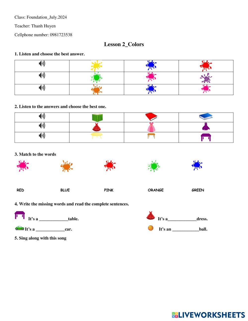 Colors | Live Worksheets