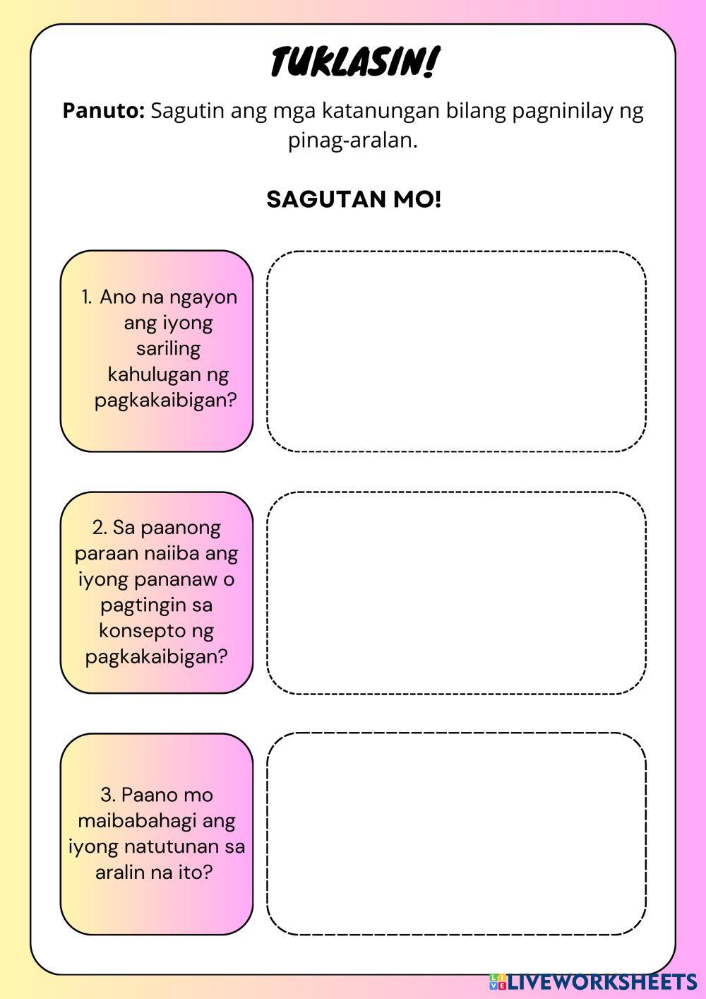 TUKLASIN! | Free Interactive Worksheets | 7770473