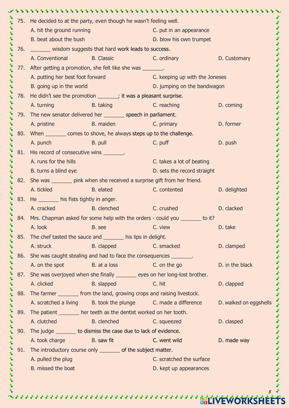 Bridging The Ga… | Free Interactive Worksheets | 7773073