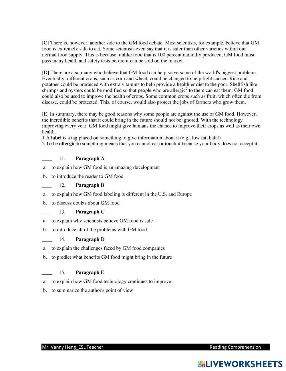 REX2 3rd Edition_L4_Unit1B_Quiz | Live Worksheets