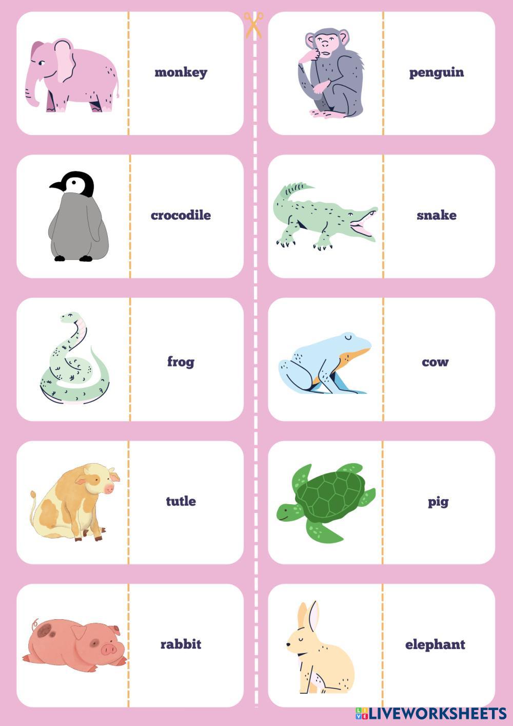 Animals, English vocabulary. | Live Worksheets
