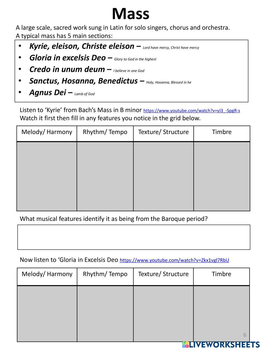 Higher Baroque … | Free Interactive Worksheets | 7775593