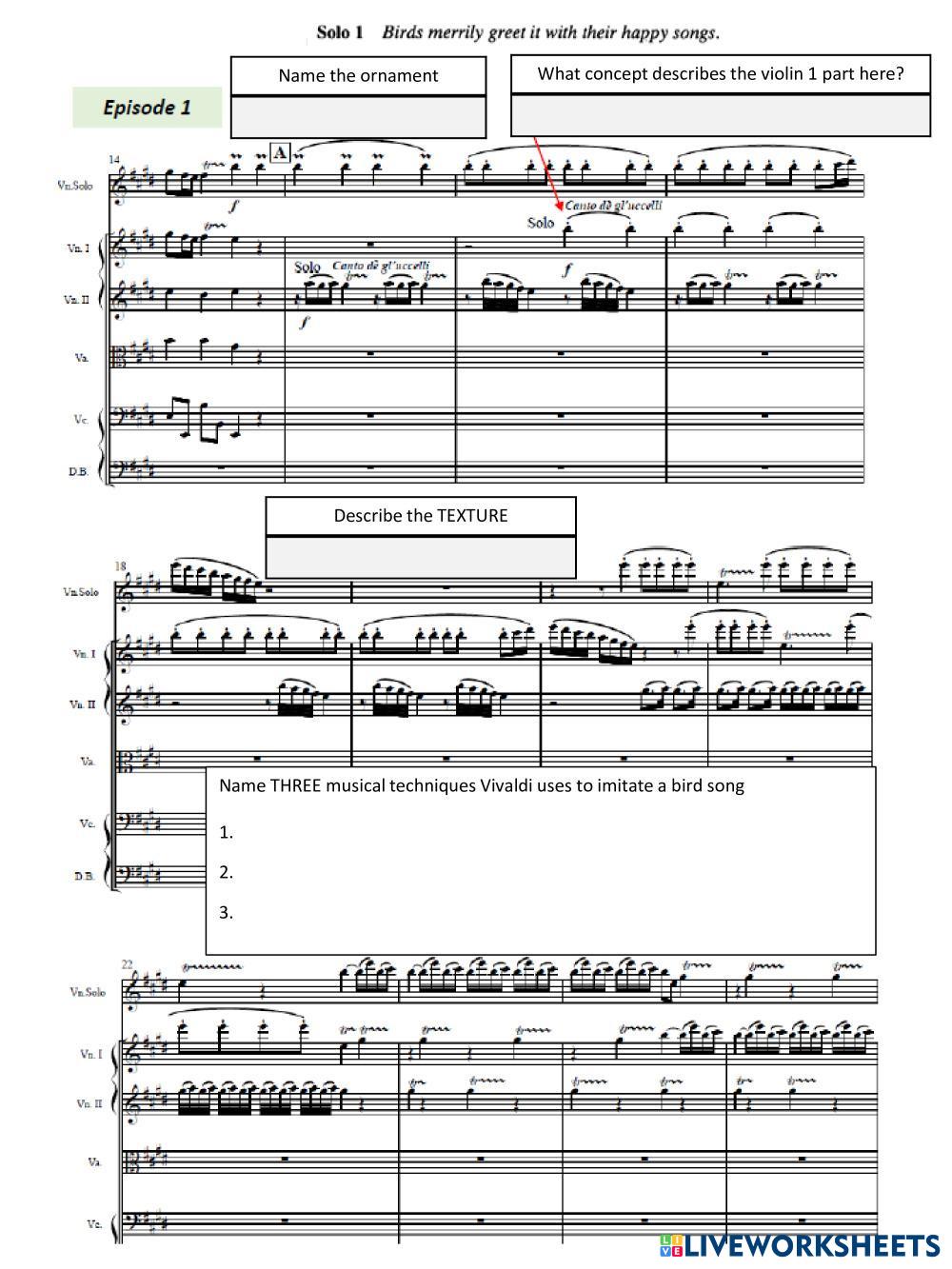 Higher Baroque 4th part 7775603 | Mus17 | LiveWorksheets