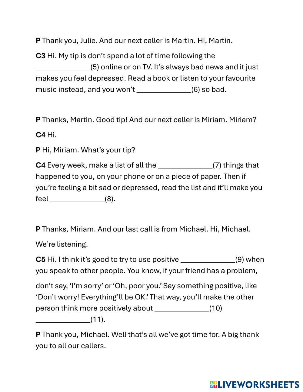 GEP 5: U6A - Li… | Free Interactive Worksheets | 7777128