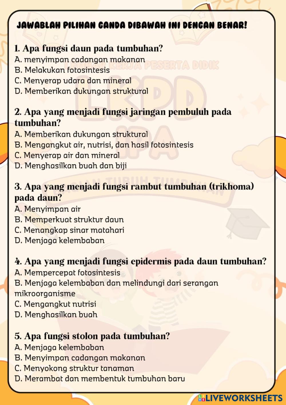 LKPD IPA | Free Interactive Worksheets | 7777500