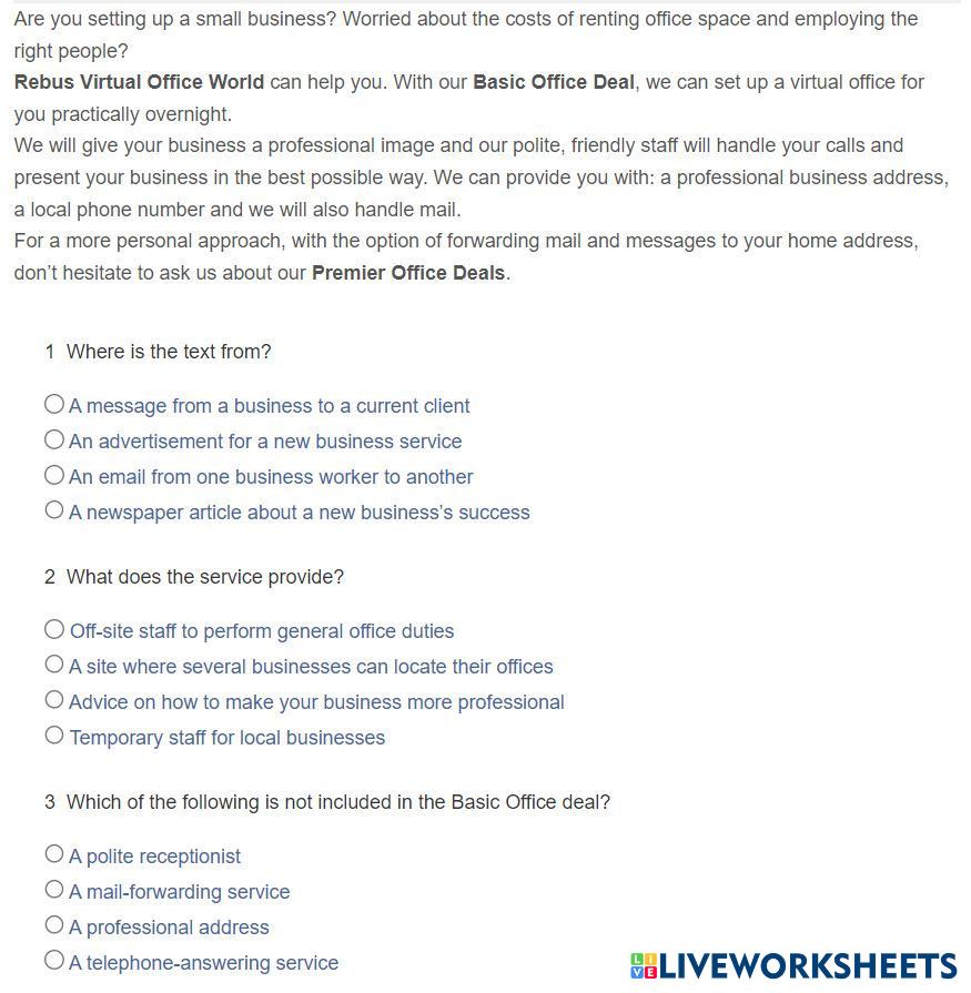 TOEIC PRACTICE … | Free Interactive Worksheets | 7777706