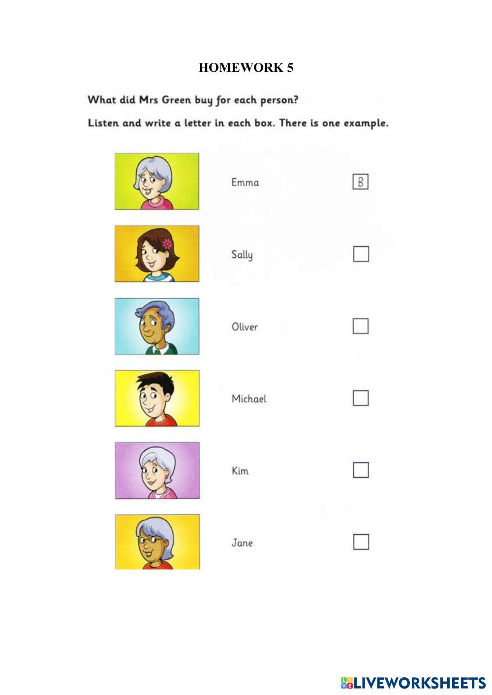 Homework 5 | Free Interactive Worksheets | 7777968