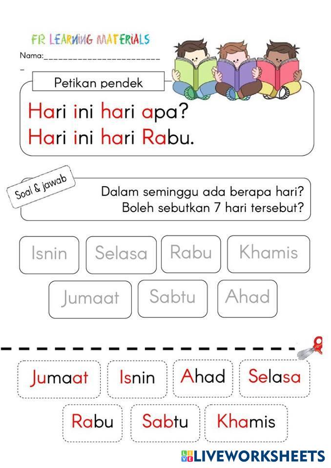 lembaran kerja hari | Live Worksheets