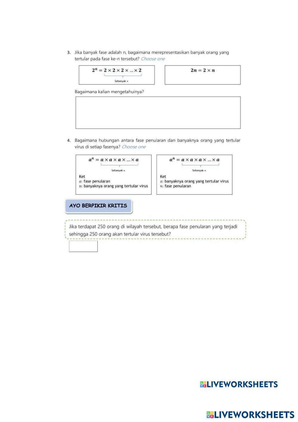 Eksponen | Free Interactive Worksheets | 7782234
