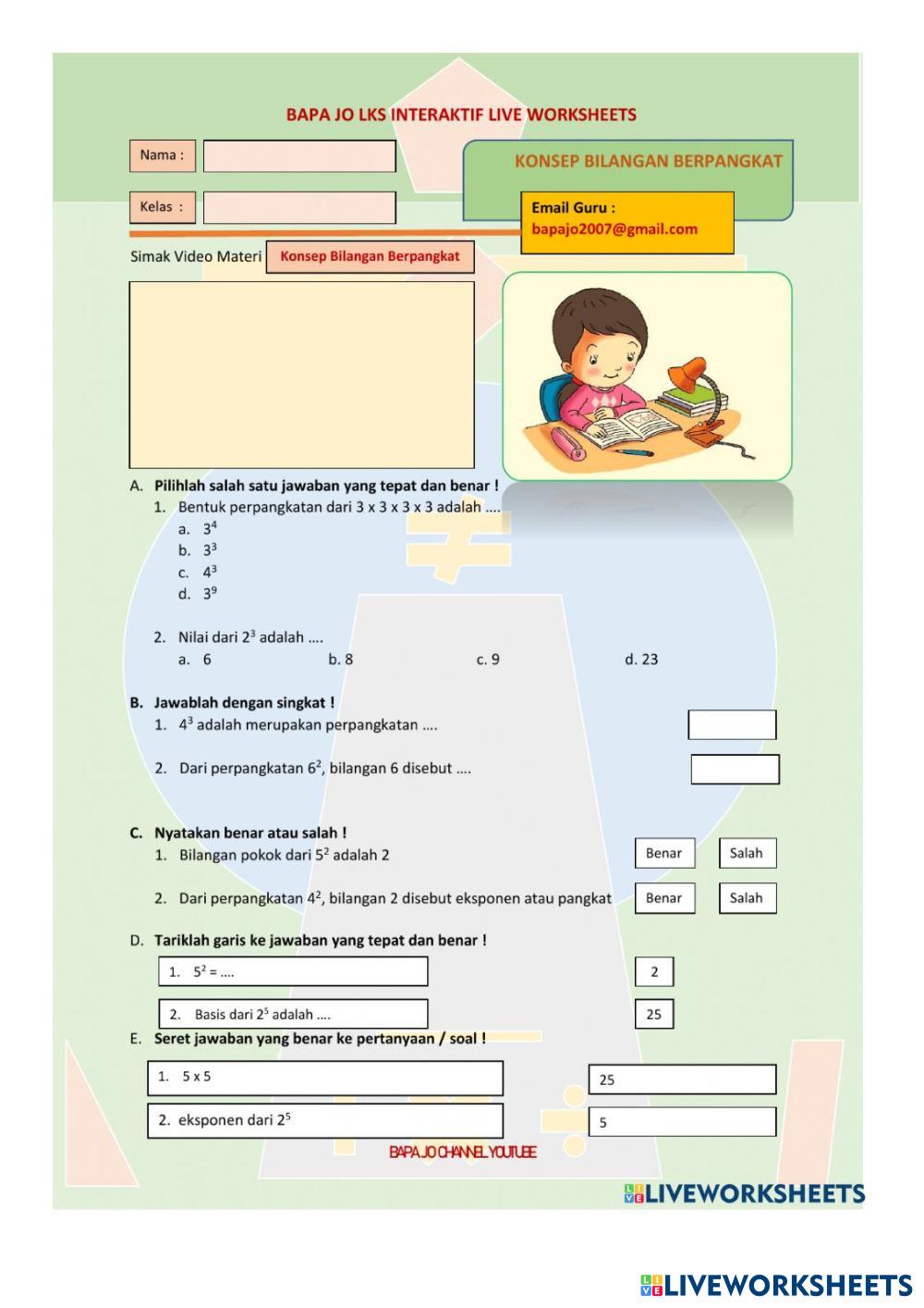 KONSEP PERPANGKATAN | RINI | Live Worksheets