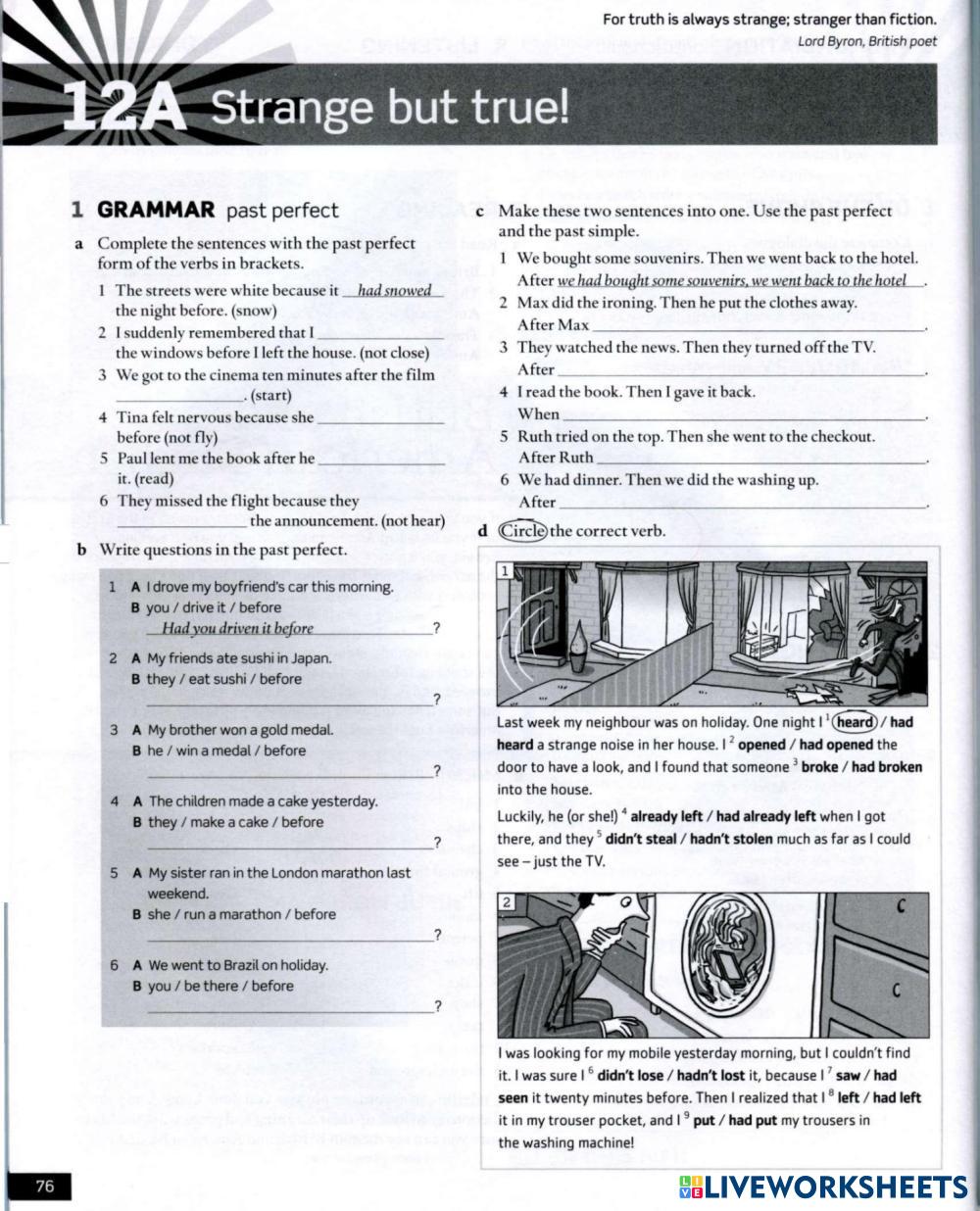 12A Strange but… | Free Interactive Worksheets | 7783822