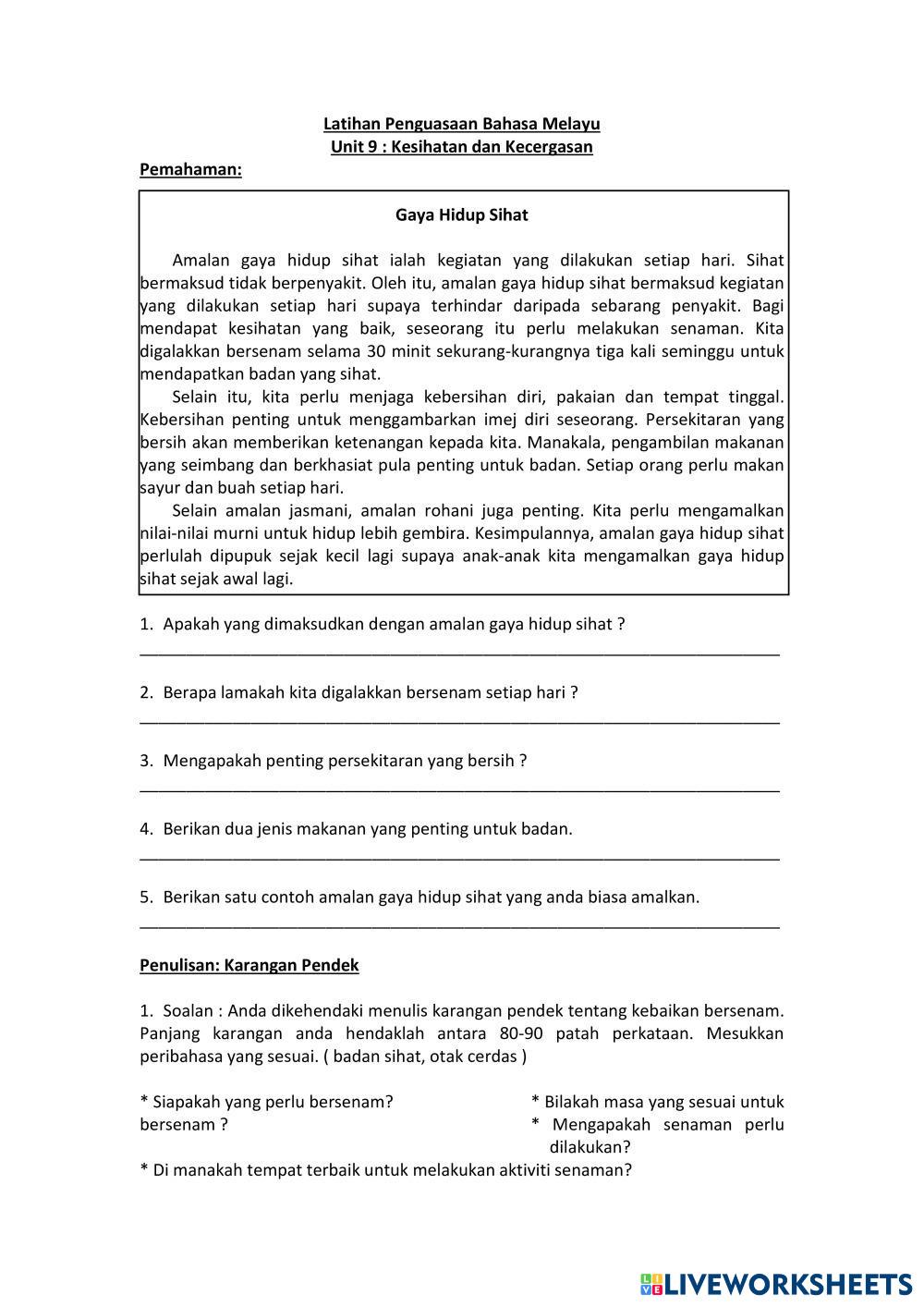 Latihan Malay I… | Free Interactive Worksheets | 7784026