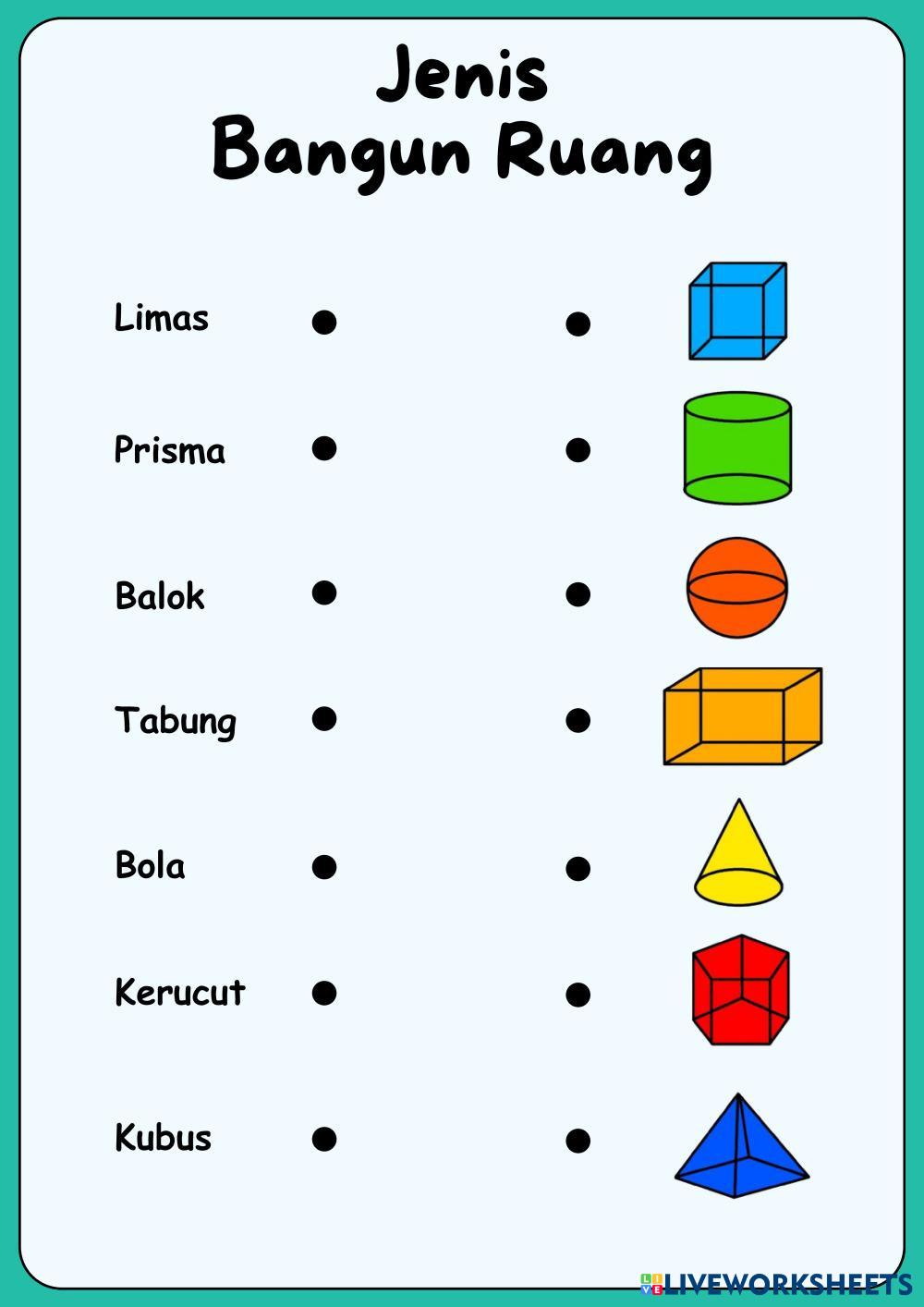 Bangun ruang | Free Interactive Worksheets | 7784143