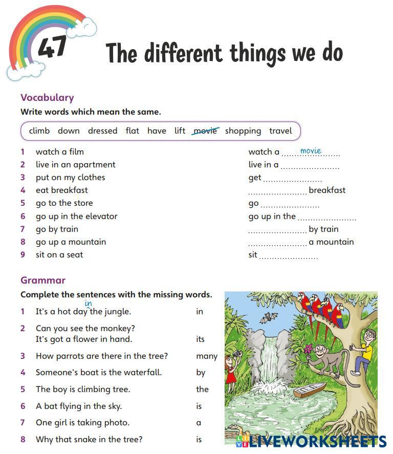 FUN MOVER | Free Interactive Worksheets | 7784304