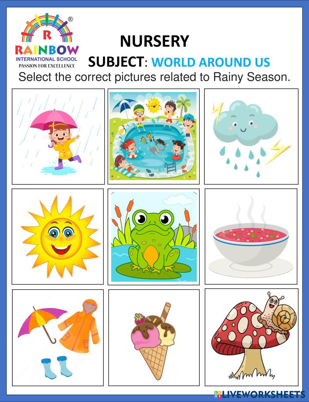Rainy Season | Free Interactive Worksheets | 7785328