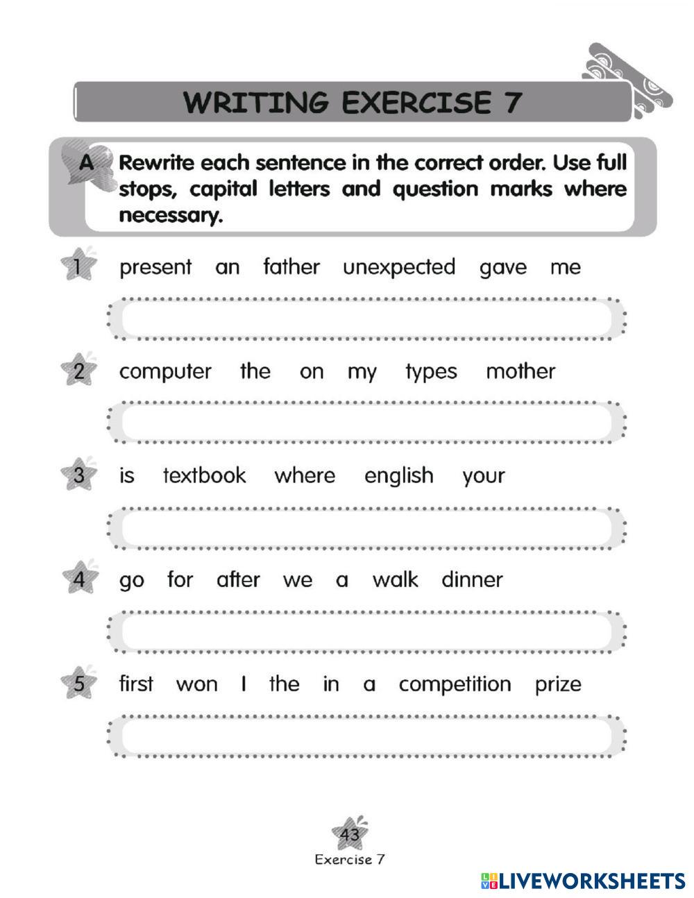 Part A_Writing … | Free Interactive Worksheets | 7789262